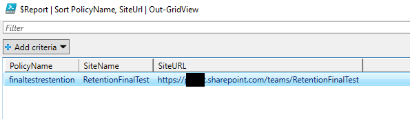 [SPO] Retention Policies for SPO Sites report using PowerShell ...